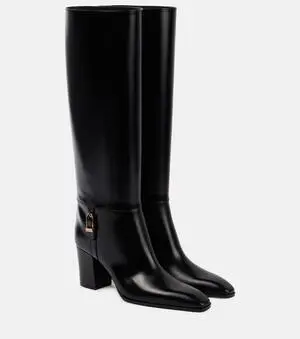 Saint Laurent Julia Leather Knee-high Boots - Black