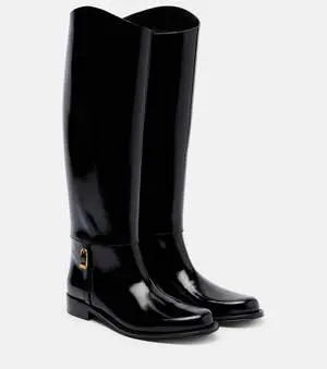 Saint Laurent Julia Leather Knee-high Boots - Black