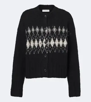 Altuzarra Fair Isle Wool Cardigan - Black