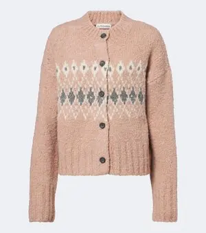 Altuzarra Haven Fair Isle Wool Cardigan - Pink