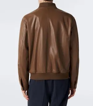 SLOWEAR Leather Bomber Jacket
