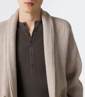 LISA YANG Falk Cotton And Cashmere Henley Shirt - Brown