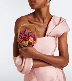 Judith Leiber Basket Of Roses Embellished Top-handle Bag