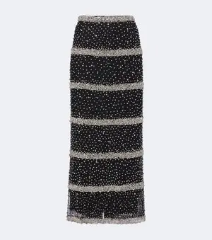 Costarellos Marice Crystal-embellished Midi Skirt - Black