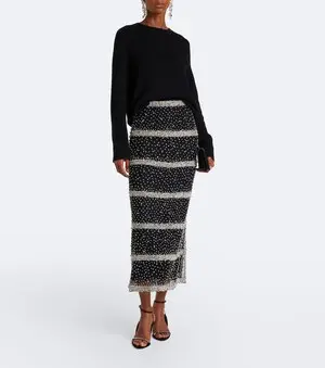 Costarellos Marice Crystal-embellished Midi Skirt
