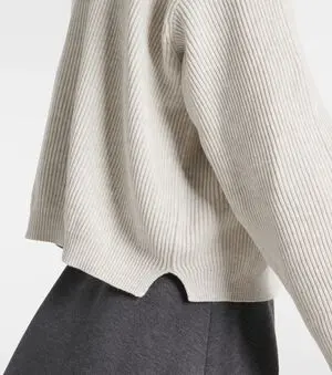 Brunello Cucinelli Ribbed-knit Cotton Polo Sweater