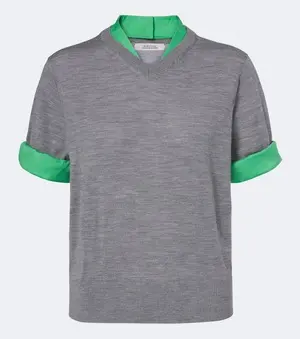Dorothee Schumacher Layered Virgin Wool Top - Grey