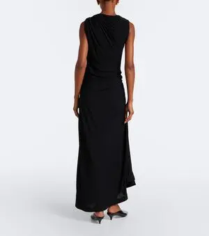 Bottega Veneta Gathered Jersey Maxi Dress - Black