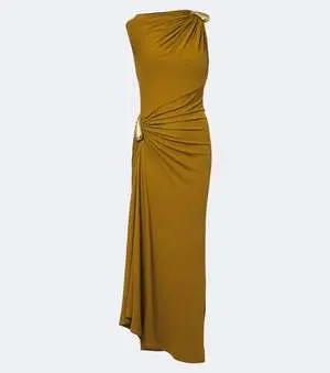 Bottega Veneta Gathered Jersey Maxi Dress - Green