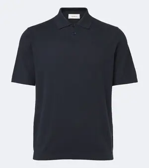 LISA YANG Keir Cotton And Cashmere Polo Shirt - Blue