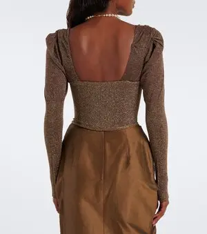 VIVIENNE WESTWOOD Bea Lamé Corset Cardigan Bronze