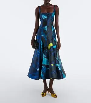 ROKSANDA Zelia Printed Gathered Midi Dress