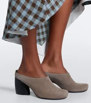 Loewe Oval Suede Mules