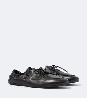 Prada Shuffle Leather Loafers - Black