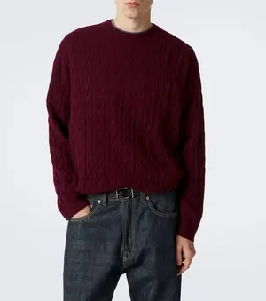 LISA YANG Oskar Cable-knit Cashmere Sweater - Burgundy