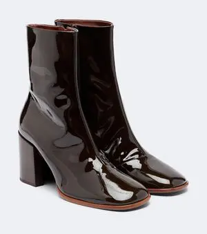Dries Van Noten Patent Leather Mid-calf Boots - Brown