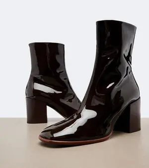 Dries Van Noten Patent Leather Mid-calf Boots