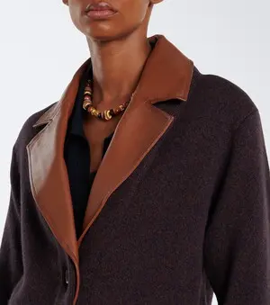 Dorothee Schumacher Wool And Cashmere Coat With Leather Trim