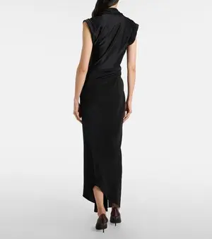 Victoria Beckham Draped Asymmetrical Midi Dress