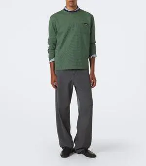 Miu Miu Chambray Wide-leg Pants