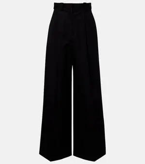 Balenciaga Cotton Twill Wide-leg Pants - Black