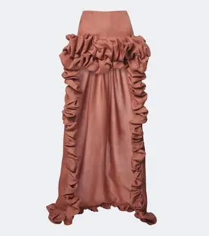Saint Laurent Bubble Silk Gazar Miniskirt