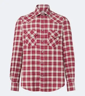Eleventy Plaid Cotton Shirt - Red