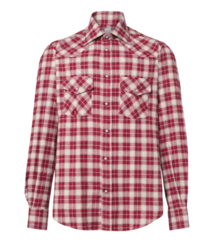 Eleventy Plaid Cotton Shirt - Red