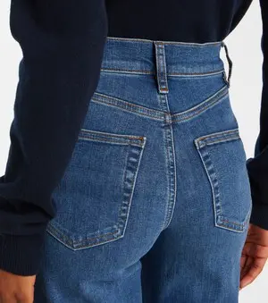 FRAME Le Slim Palazzo Crop Wide-leg Jeans In Elixir