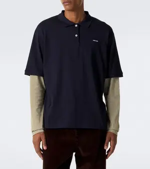 Miu Miu Layered Cotton Jersey Polo Shirt