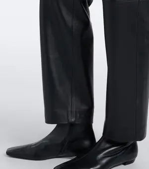 Loulou De Saison Cobe Leather Straight Pants - Black
