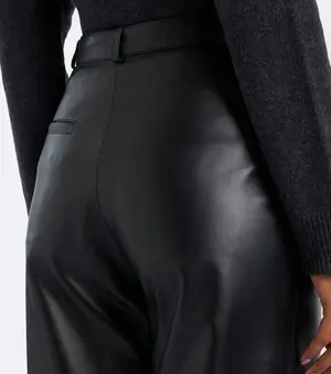 Loulou De Saison Cobe Leather Straight Pants - Black