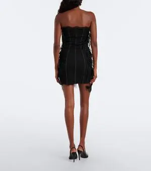 Attico Feather-trimmed Minidress