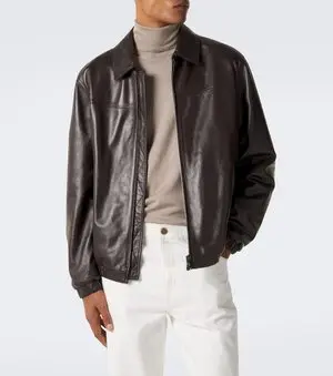 Canali Leather Blouson Jacket
