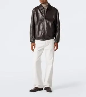 Canali Leather Blouson Jacket