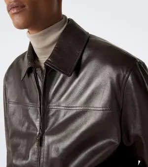 Canali Leather Blouson Jacket