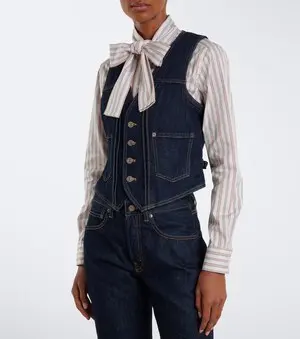 Polo Ralph Lauren Striped Cotton Poplin Shirt With Bow Detail - Multicoloured