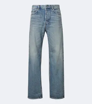 Saint Laurent Faded Wide-leg Jeans - Blue