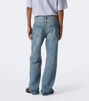 Saint Laurent Wide-leg Faded Jeans