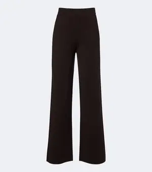 Max Mara Knitted Wool-blend Wide-leg Pants - Brown