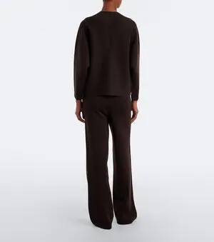Max Mara Knitted Wool-blend Wide-leg Pants