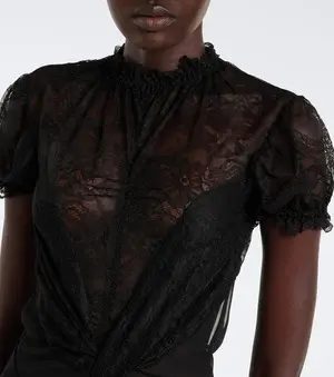 Attico Asymmetrical Lace Midi Dress