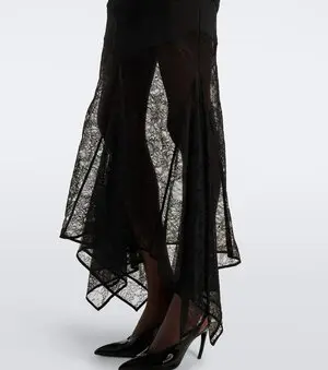 Attico Asymmetrical Lace Midi Dress