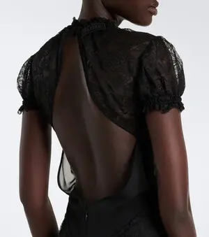 Attico Asymmetrical Lace Midi Dress