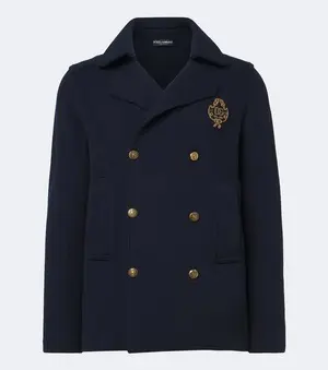 Dolce & Gabbana Dg Knitted Cotton Blazer - Blue