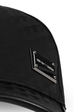 Emporio Armani Baseball Cap With Engraved Logo Plaque
