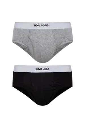 TOM FORD Two-pack Cotton Briefs With Logo Waistband - Multicolour