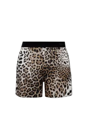 TOM FORD Silk Boxers With Animal Motif - Black