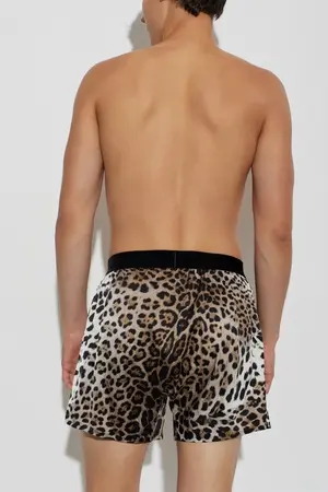 TOM FORD Silk Boxers With Animal Motif - Black