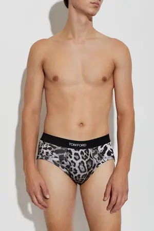 TOM FORD Cotton Briefs With Animal Print Motif